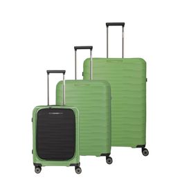 Trolleyset Travelite "MOOBY 3-teilig Reisekoffer Hartschale", gr&uuml;n, Polypropylen, Koffer-Sets, mit TSA-Schloss und recyceltem Polypropylen
