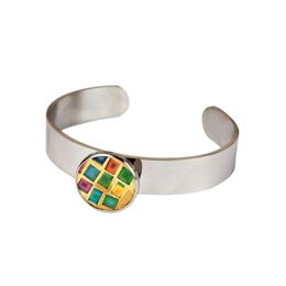 DeMarie Armreif Edelstahl mit Silber-/Goldeinlage