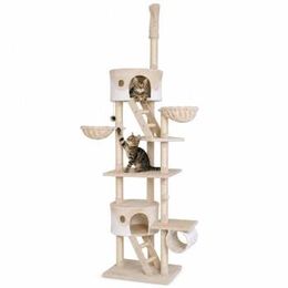 Lionto Kratzbaum XXL, H&ouml;henverstellbar (230 - 250 cm) wei&szlig;/ beige