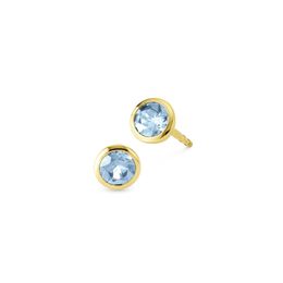 OROLINO Ohrringe Gold 585 mit 2x Blautopas (beh.) Sky blue