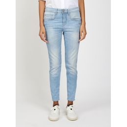 5-Pocket-Hose Gang "94AMELIE CROPPED", Damen, Gr. 32, N-Gr, crystal blau, Web, Obermaterial: 98% Baumwolle, 2% Elasthan, relaxed fit kn&ouml;chelfrei, Hosen 5-Pocket-Hose, mit doppelter Passe und doppelter, rechter Ges&auml;&szlig;tasche