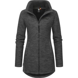 Strickjacke Ragwear "Miram Melange", Damen, Gr. L (40), grau (dunkelgrau), Grobstrick, Obermaterial: 56% Baumwolle, 44% Polyester. Innenfutter: 100% Polyester, figurumspielend Po-bedeckend, hoch geschlossener Ausschnitt, &Auml;rmel ohne &Auml;rmelschlitz normaler Saum mit Daumenl&ouml;chern, Strickjacken Strickjacke, Kuschelige &Uuml;bergangsjacke in Strick-Optik