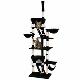 Lionto Kratzbaum XXL, H&ouml;henverstellbar (230 - 250 cm) schwarz/ wei&szlig;