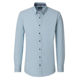 Langarmhemd Casamoda "Casamoda Freizeithemd Print", Herren, Gr. L, Normalgr&ouml;&szlig;en, blau, 100% Baumwolle, bedruckt, comfort fit, Hemden