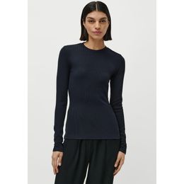 Longsleeve LEGER "Cinzia, LeGer by Lena Gercke", Damen, Gr. 36, blau (night sky), Jersey, Obermaterial: 95% Viskose, 5% Elasthan, slim fit, Rundhals, Shirts, schmal, Rundhals