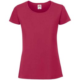 Fruit of the Loom - "Iconic 195 Premium" T-Shirt f&uuml;r Damen (Cranberry)