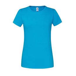 Fruit of the Loom - "Iconic 195 Premium" T-Shirt f&uuml;r Damen (Azure Blau)