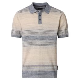 Poloshirt Casamoda "Casamoda Polo-Shirt gestreift", Herren, Gr. L, beige, 100% Baumwolle, Shirts