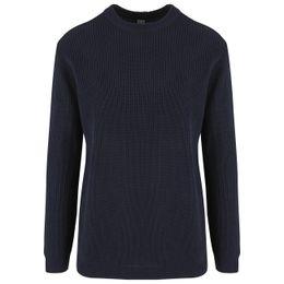 Rundhalspullover Urban Classics "Urban Classics Rib Basic Sweater", Herren, Gr. M, navy, 100% Baumwolle, unifarben, normal, Rundhals, Pullover Rundhalspullover