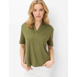 Poloshirt Brax "Style CLIA S", Damen, Gr. 36, olivgr&uuml;n, 100% Baumwolle, Shirts