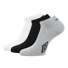 Umbro - Sneaker-Socken f&uuml;r Herren/Damen Unisex (3er-Pack) (Wei&szlig;/Schwarz/Grau)