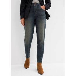bonprix Mom-Jeans High Waist, blau, Gr.36, Mom-Jeans mit hohem Bund, 82% Baumwolle