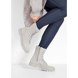 bonprix Schn&uuml;rboots mit Profilsohle, grau, Gr.36, L&auml;ssiger Schn&uuml;r Boot f&uuml;r den Alltag