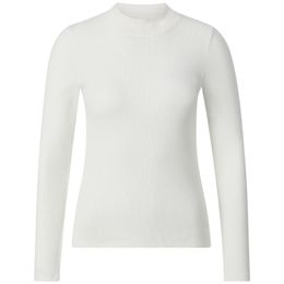 Knowledge Cotton Apparel Damen-Rippenshirt Langarm M Wei&szlig;