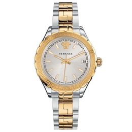 Versace V12030015 Hellenyium Quarz Silber Zifferblatt Damenuhr