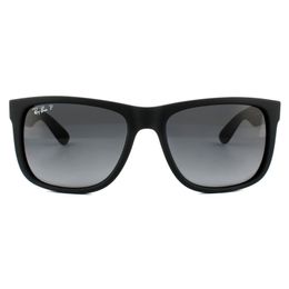 Ray-Ban Sonnenbrille Justin 4165 622/T3 Schwarzer Gummi Grau Gradient Polarisiert