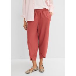 bonprix 3/4-Hose aus leichtem Leinen-Mix, rot, Gr.42, Weit geschnittene Hose mit Leinen und Seitenschlitze die f&uuml;r mehr Weite sorgen, aus Leinen