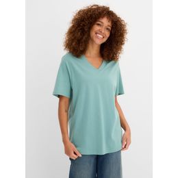 bonprix Longshirt (5er-Pack), lila, Gr.52/54 (XXL), Bequemes weites Long-Shirt, nicht meliert: 100% Baumwolle