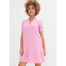 bonprix Minikleid aus Musselin, rosa, Gr.50, H&uuml;bsches Musselin-Kleid mit Volant., aus Musselin