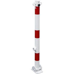 Schake Absperrpfosten, &Oslash; 60 mm, wei&szlig; / rot, klappbar, mit 2 &Ouml;sen