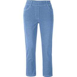 Damen 7/8-Jeans mit Rei&szlig;verschluss-Blende blue-bleached, Gr&ouml;&szlig;e 50