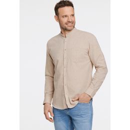 JACK'S INN 54 Leinenhemd JACK&rsquo;S "Leinenhemd (Langarm) Regular Fit", Herren, Gr. L, Normalgr&ouml;&szlig;en, mid sand, Obermaterial: 55% Leinen, 45% Baumwolle, Hemden