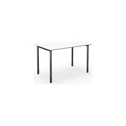 Mehrzwecktisch DUO-C Trend, gerade Platte, Tiefe 800 mm, Breite 1200 mm, wei&szlig; / schwarz kaiserkraft