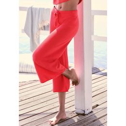 Loungehose ELBSAND, Damen, Gr. 32/34, N-Gr, rot, Feinstrick, Obermaterial: 55% Baumwolle, 45% Nylon, unifarben, Hosen Loungehose, aus weichem Feinstrick