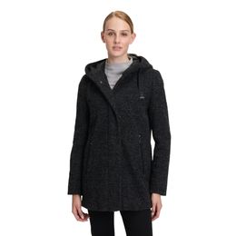Wolljacke Gil Bret, Damen, Gr. 36, schwarz (schwarz, grau), Web, Obermaterial: 32% Baumwolle, 27% Polyester, 18% Wolle, 18% Polyacryl, 5% sonstige Fasern, unifarben, bequem Po-bedeckend, Rundhals, Jacken, mit Kapuze
