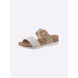 Fischer Damen Pantolette mit gepolsterter Innensohle, beige, Gr&ouml;&szlig;e 37
