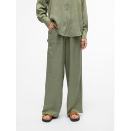 V&eacute;ro Moda Schlupfhose VERO MODA "VMMELANEY HW LOOSE PANT WVN GA NOOS", Damen, Gr. XL (42), N-Gr, gr&uuml;n (laurel wreath detail:melange), Web, Obermaterial: 100% Polyester, meliert, loose fit lang, Hosen Schlupfhose, Kunstfaser, loose fit