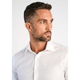 Businesshemd LINDBERGH "Business-Casual-Hemd (Kurzarm) Modern Fit", Herren, Gr. L, Normalgr&ouml;&szlig;en, wei&szlig;, Obermaterial: 100% Baumwolle, Hemden