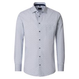 Businesshemd Venti "Venti Businesshemd Langarm Print", Herren, Gr. 40, Normalgr&ouml;&szlig;en, blau, 100% Baumwolle, bedruckt, schmal, Hemden