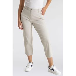 Caprihose KjBRAND "Betty 7/8", Damen, Gr. 46, N-Gr, beige, Web, Obermaterial: 60% Baumwolle, 37% Polyamid, 3% Elasthan, Basic schmal, Hosen Caprihose, Sommerhose