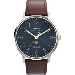 Timex Waterbury Classic Mondphasen Herrenarmbanduhr braun TW2W75600