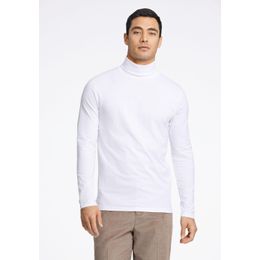 Rollkragenshirt LINDBERGH "Rollkragenpulli Slim Fit", Herren, Gr. XL, wei&szlig;, Obermaterial: 95% Baumwolle, 5% Elasthan, unifarben, schmal, Shirts