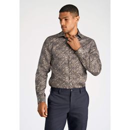 Businesshemd LINDBERGH "Technisches Hemd (Langarm) Modern Fit", Herren, Gr. L, Normalgr&ouml;&szlig;en, braun (dk sand), Obermaterial: 100% Baumwolle, Hemden