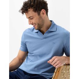 Poloshirt Brax "Style PAZ", Herren, Gr. L (52), blau, 80% Baumwolle, 20% Leinen, Shirts
