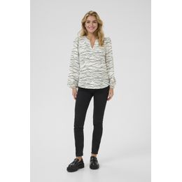 Kaffe Langarm-Bluse Regular fit Chalk w. Black Deep Graphic white black