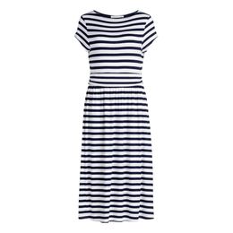 BETTY & CO Jerseykleid BETTY & CO "Damen mit Streifen", Damen, Gr. 36, Normalgr&ouml;&szlig;en, dunkelblau, wei&szlig;, Obermaterial: 95% Viskose, 05% Elasthan, figurbetont lang, U-Boot-Ausschnitt, Kleider Jerseykleid