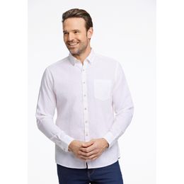 JACK'S INN 54 Leinenhemd JACK&rsquo;S "Leinenhemd (Langarm) Regular Fit", Herren, Gr. XL, Normalgr&ouml;&szlig;en, wei&szlig;, Obermaterial: 55% Leinen, 45% Baumwolle, Hemden