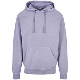 Rundhalspullover Urban Classics "Urban Classics Herren Overdyed Hoody", Herren, Gr. XL, lavender, 100% Baumwolle, unifarben, loose fit, ohne Ausschnitt, Pullover Rundhalspullover