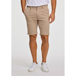 Chinoshorts LINDBERGH "Chino-Shorts Regular Fit", Herren, Gr. XL, beige (sand mix), Obermaterial: 75% Polyester, 22% Viskose, 3% Elasthan, meliert, regular fit, Hosen Chinoshorts