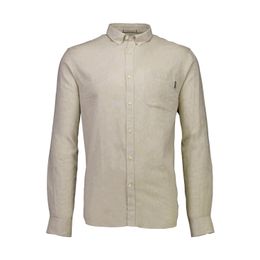 Leinenhemd LINDBERGH "Leinenhemd (Langarm) Relaxed Fit", Herren, Gr. L, Normalgr&ouml;&szlig;en, beige (lt stone), Obermaterial: 55% Leinen, 45% Baumwolle, Hemden