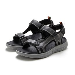 Trekkingsandale AUTHENTIC LE JOGGER "Sommerschuh, Freizeitschuh, Herrensandale", Herren, Gr. 40, schwarz, Obermaterial: 100% Textilmaterial. Decksohle: 100% Synthetik. Futter: 100% Textilmaterial. Laufsohle: 100% Synthetik, unifarben, Basic, Schuhe, mit Klettverschl&uuml;ssen und bequemen Fu&szlig;bett VEGAN