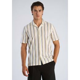 Kurzarmhemd LINDBERGH "Freizeithemd (Kurzarm) Relaxed Fit", Herren, Gr. L, Normalgr&ouml;&szlig;en, olive stone, Obermaterial: 100% Baumwolle, Hemden