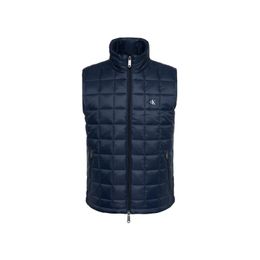 Steppweste Calvin Klein Jeans, Herren, Gr. M, schwarz sapphire, Web, Obermaterial: 100% Polypropylen, unifarben, regular fit normal, hoch geschlossener Ausschnitt, Westen Steppweste, Stehkragen, 2-Wege-Rei&szlig;verschluss, modische Steppung