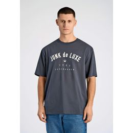 Kurzarmshirt Junk De Luxe "T-Shirt (Kurzarm) Relaxed Fit", Herren, Gr. L, indigo blau, Obermaterial: 100% Baumwolle, unifarben, l&auml;ssig geschnitten, Rundhals, Shirts