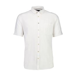 Leinenhemd LINDBERGH "Leinenhemd (Kurzarm) Relaxed Fit", Herren, Gr. L, Normalgr&ouml;&szlig;en, wei&szlig;, Obermaterial: 55% Leinen, 45% Baumwolle, Hemden