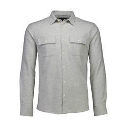Langarmhemd LINDBERGH "Freizeithemd (Langarm) Relaxed Fit", Herren, Gr. L, Normalgr&ouml;&szlig;en, grau (lt grau), Obermaterial: 100% Baumwolle, Hemden